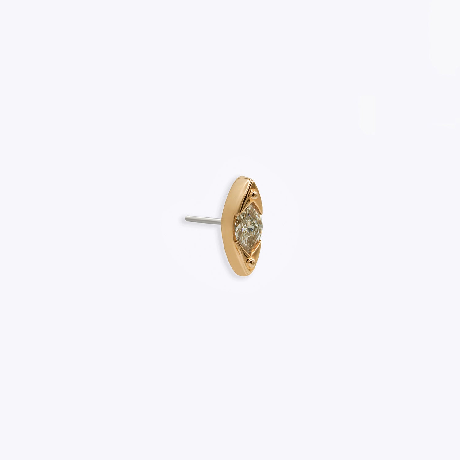 Andromeda - 14K YELLOW - Diamond Threadless Solid Gold Ends | Tether