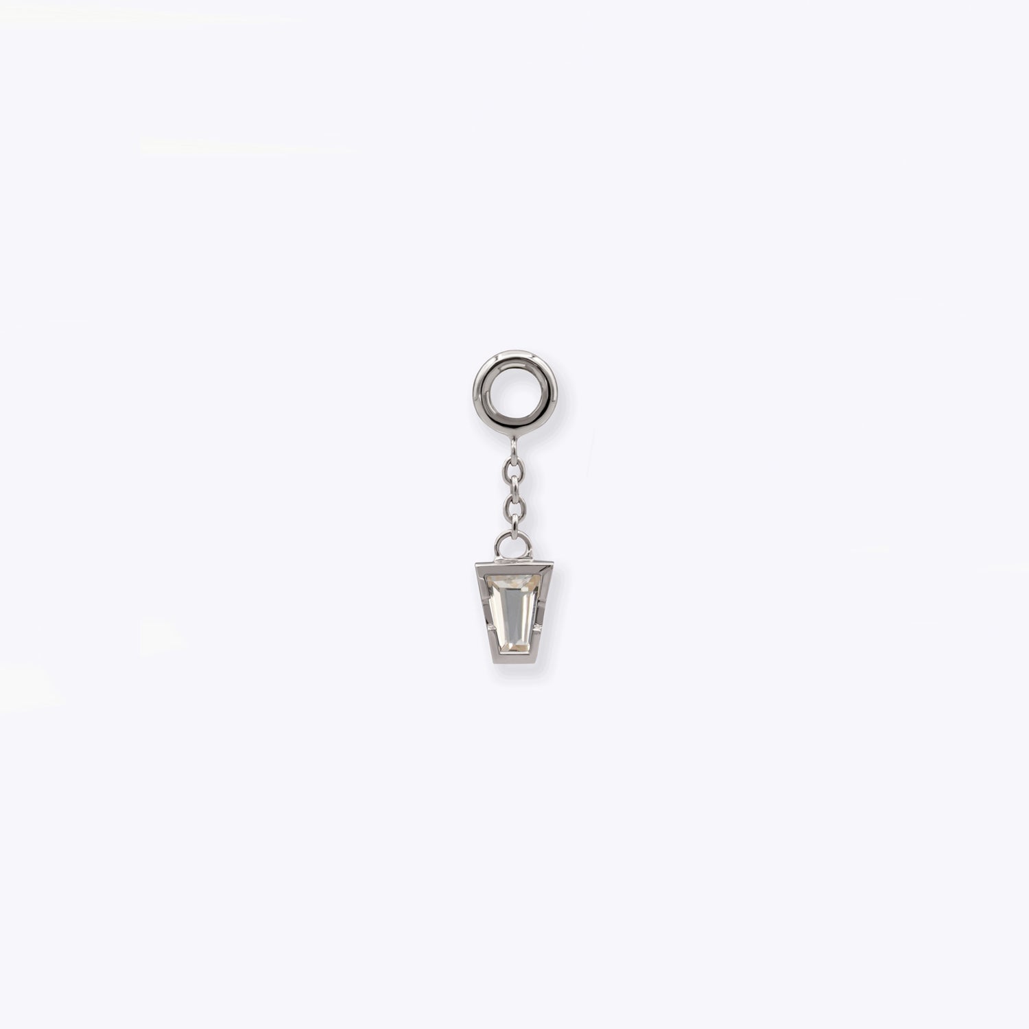 Linda Chain Charm - 14K WHITE - White Topaz – Tether