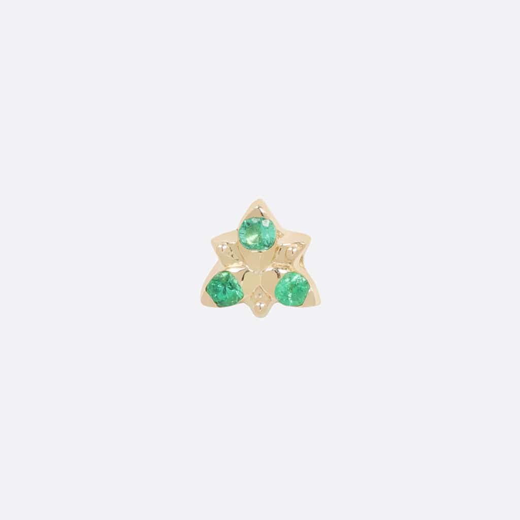 Neo - 14K YELLOW - Emerald Threadless Solid Gold Ends | Tether Jewelry