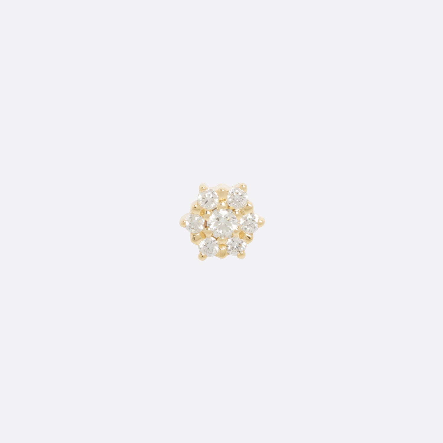 Peony - 14K YELLOW - Diamond Threadless Solid Gold Ends | Tether Jewelry
