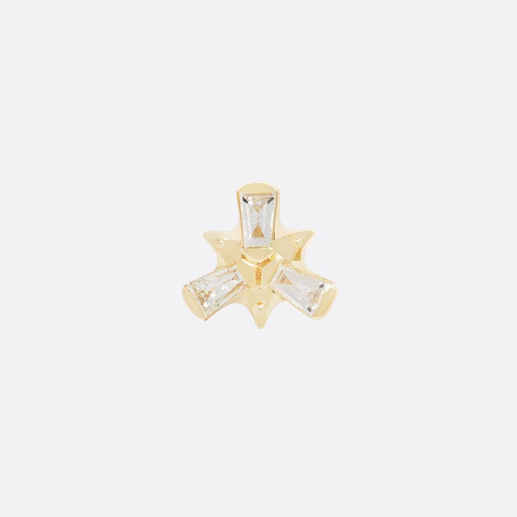 Trillium - 14K YELLOW - Diamond Threadless Solid Gold Ends | Tether Jewelry