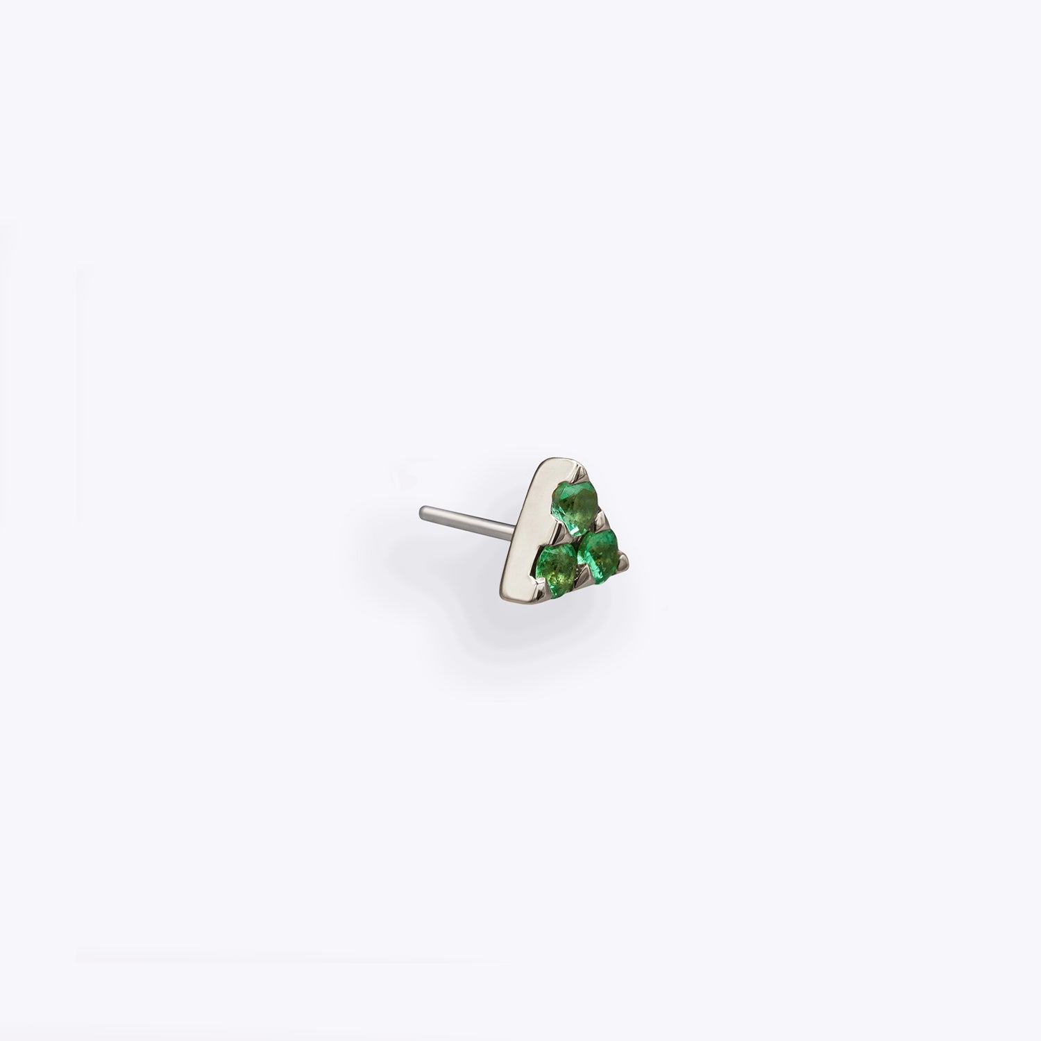 Ursa Minor - 14K WHITE - Emerald Threadless Solid Gold Ends | Tether ...