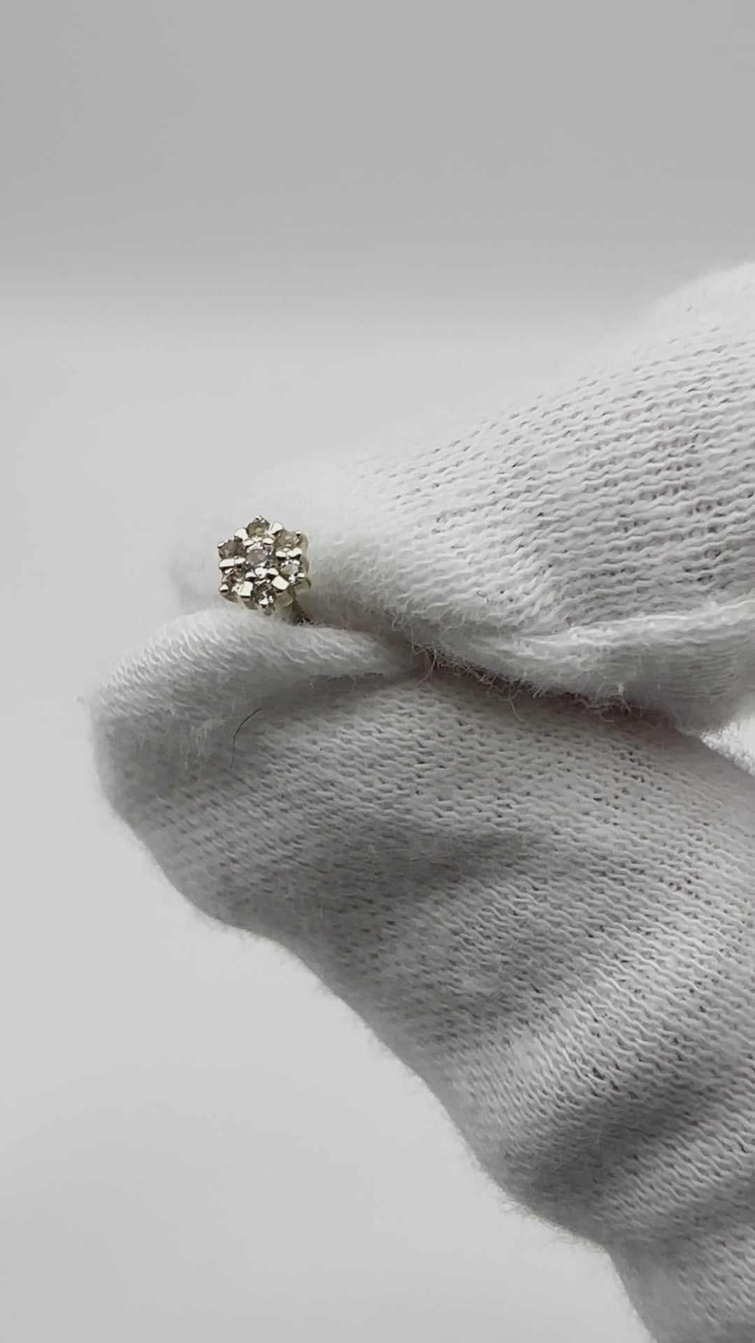 Peony - 14K WHITE - Diamond Threadless Solid Gold Ends | Tether Jewelry