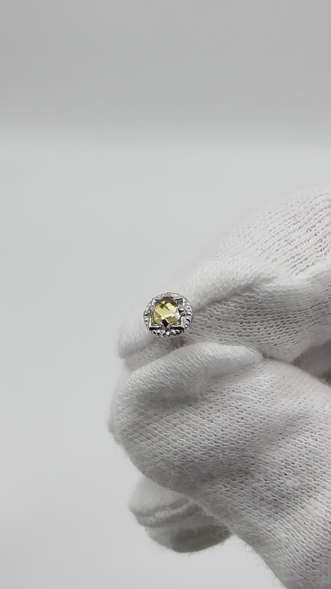 Omega 24 - 14K WHITE - Citrine Threadless Solid Gold Ends | Tether Jewelry